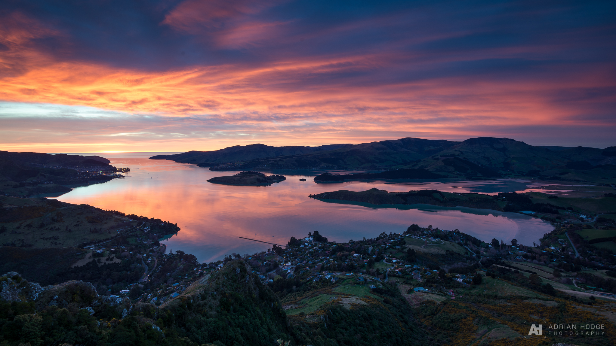 Lyttelton Harbour Sunrise - Adrian Hodge Photography