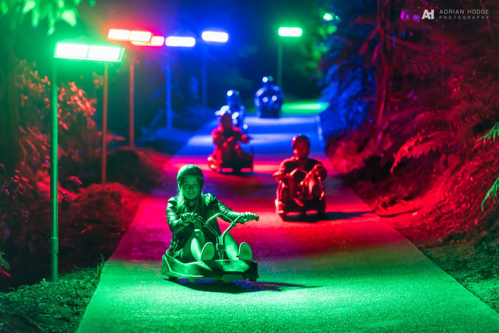 Skyline Rotorua - Night Luge - Adrian Hodge Photography